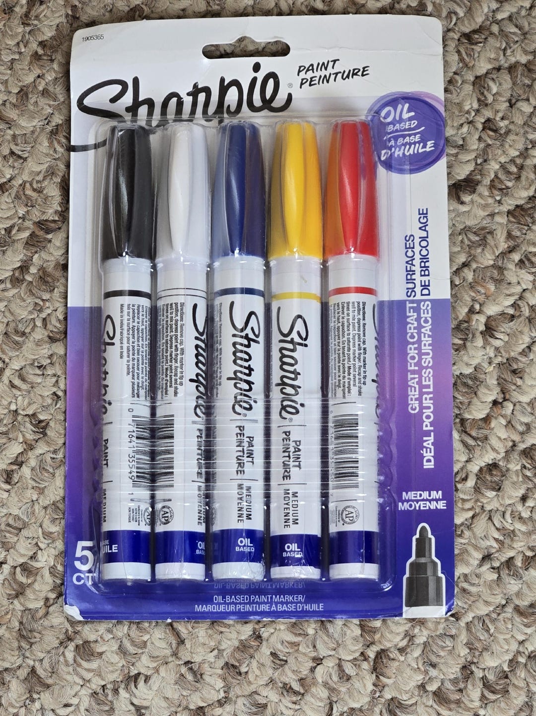 Sharpie Paint Markers - Medium Tips - Basic Colors Purple Rings at Bottom of Markers - Etsy