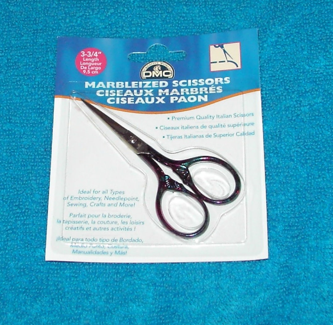 DMC Marbleized Scissors - 3 3/4 Inches Length or 9.5 Cm - Colors ...