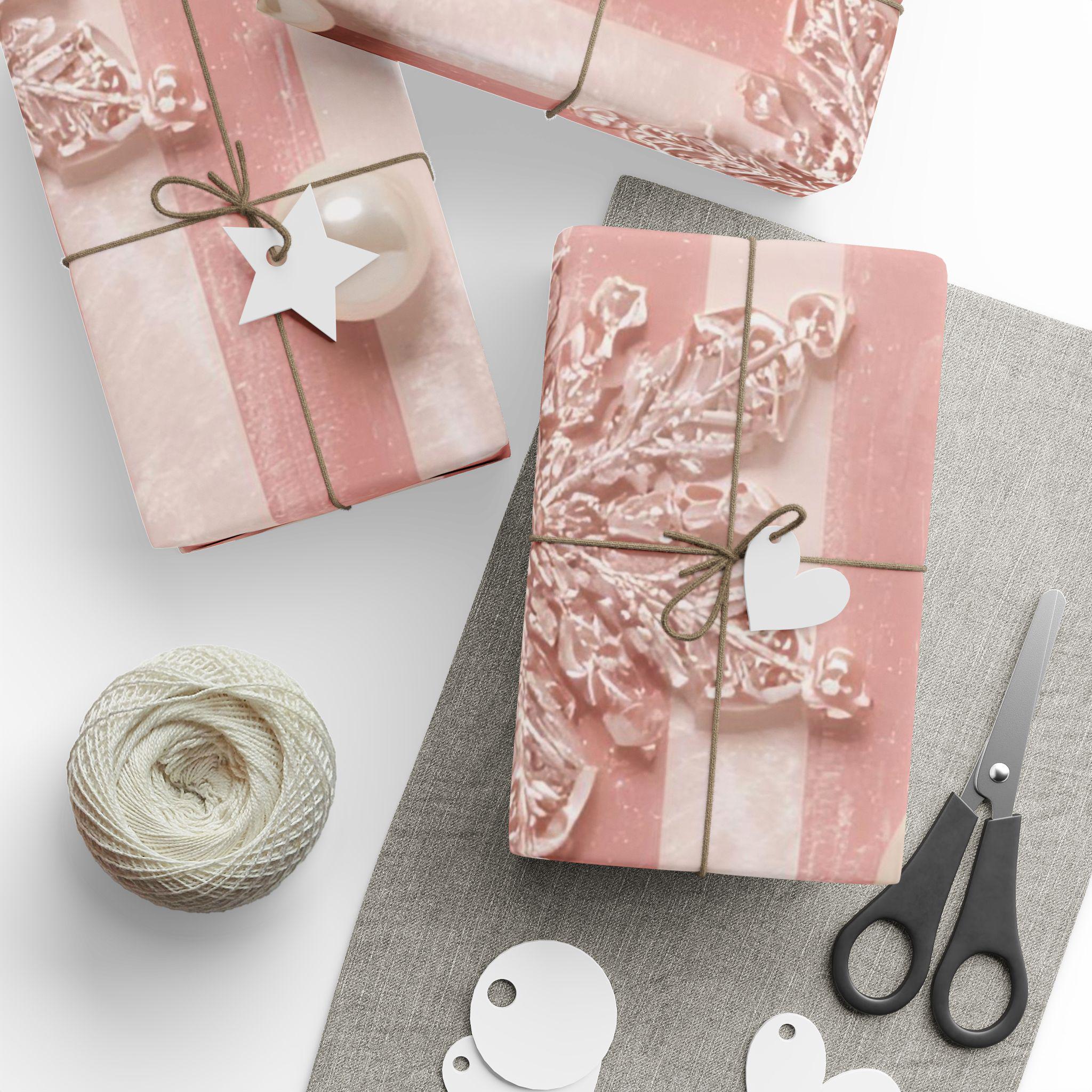 Light Pink Snowflake Wrapping Paper | Luxe Wrapping Paper, Gift Wrap ...