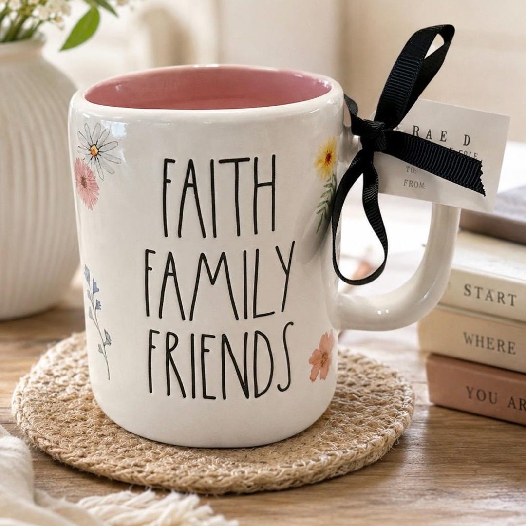 Rae Dunn "faith Family Friends" Mug | New Floral Ceramic Coffee Cup ...