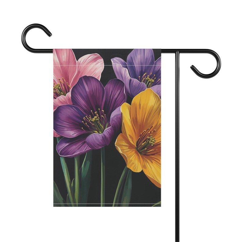 Vibrant Floral Garden Flag | Moody Spring Porch Decor - Etsy