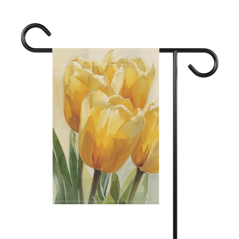 Yellow Tulip Garden Flag, Spring Floral Yard Decor - Etsy