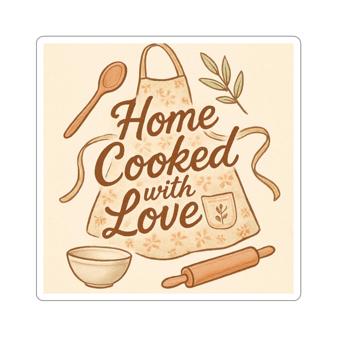 Home Cooked With Love Sticker | Kitchen Apron Cooking Design - Etsy