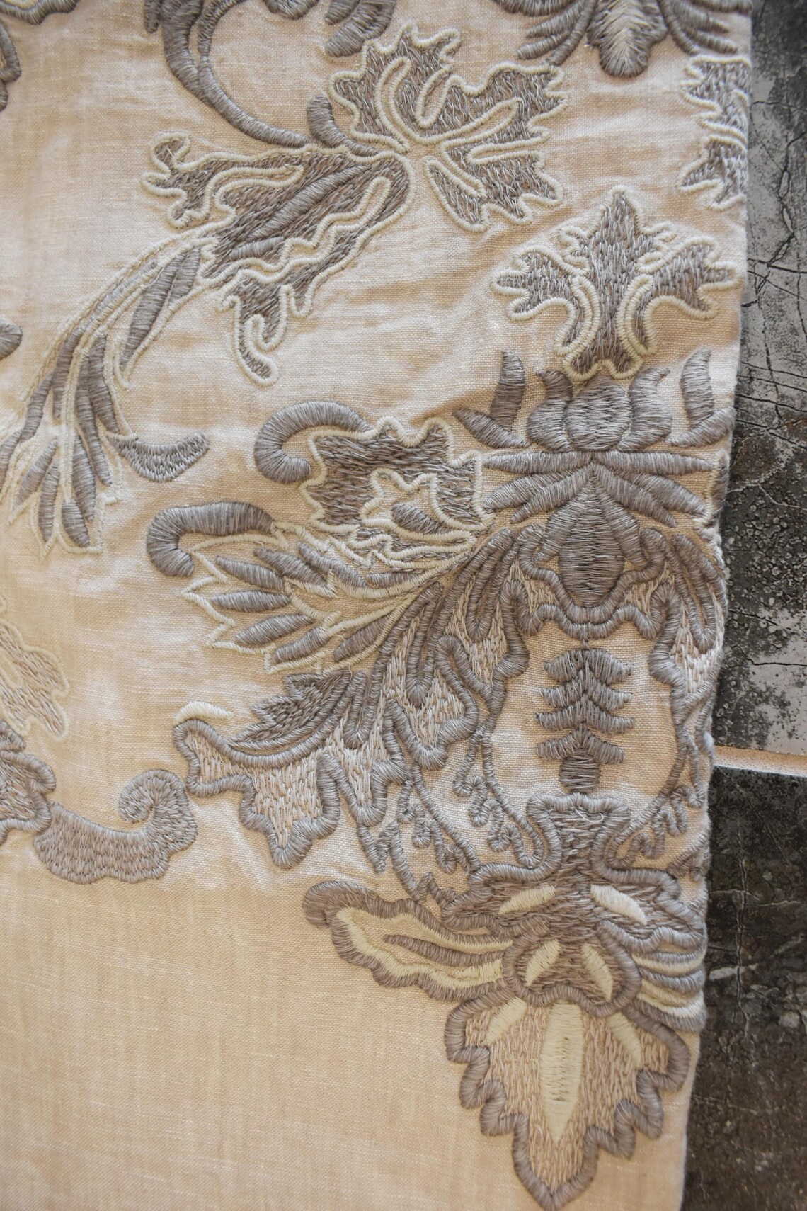 Bella Lux Belgian Linen Lined Embellished Window Valance - Etsy