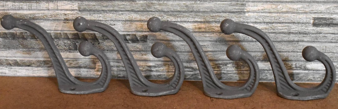 Cast Iron Rustic Coat Hangers Set of 4 Pcs - Etsy
