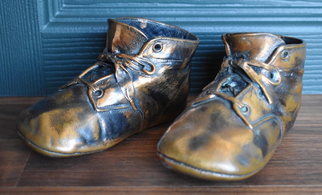 Vintage Baby Brass Bronze Dipped Shoes Booties - Etsy