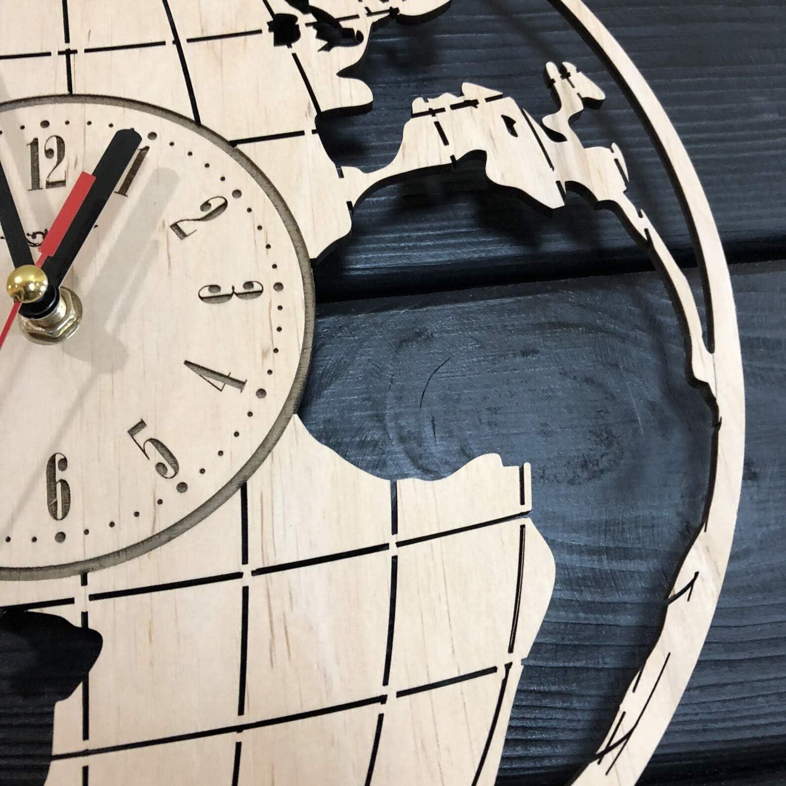 Laser Cut Earth Globe World Map Geography Wall Clock Vector - SVG File ...