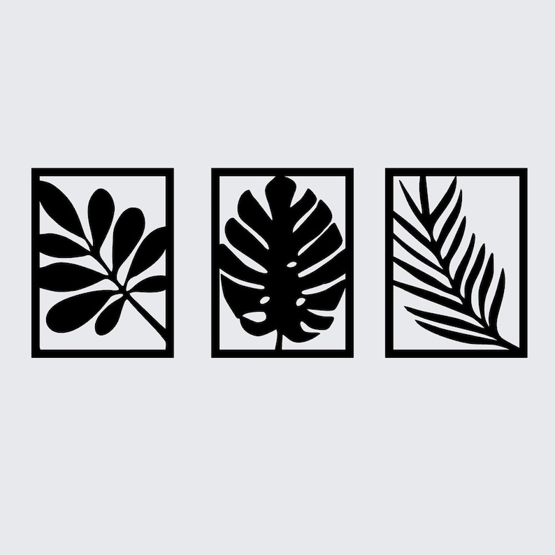 Tropical Leaf Wood Wall Art SVG | Laser Cut Jungle Decor (digital ...