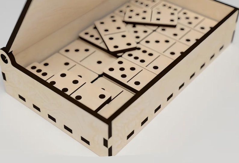 Laser Cut Domino Game With Box - SVG File (digital Download) - Etsy