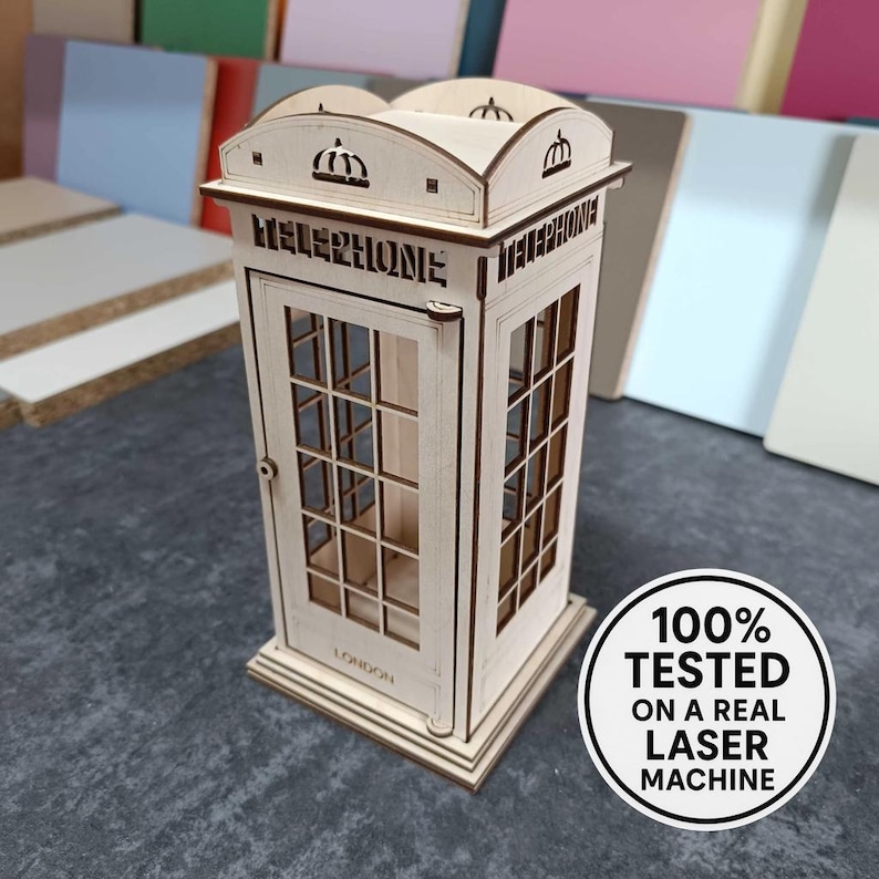 Laser Cut Wooden British Telephone Box - SVG File (digital Downloads ...