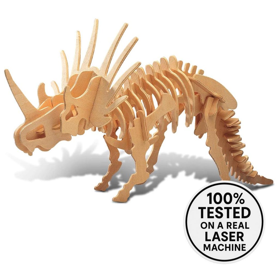 Laser Cut Triceratops 3D Puzzle - SVG File (digital Download) - Etsy
