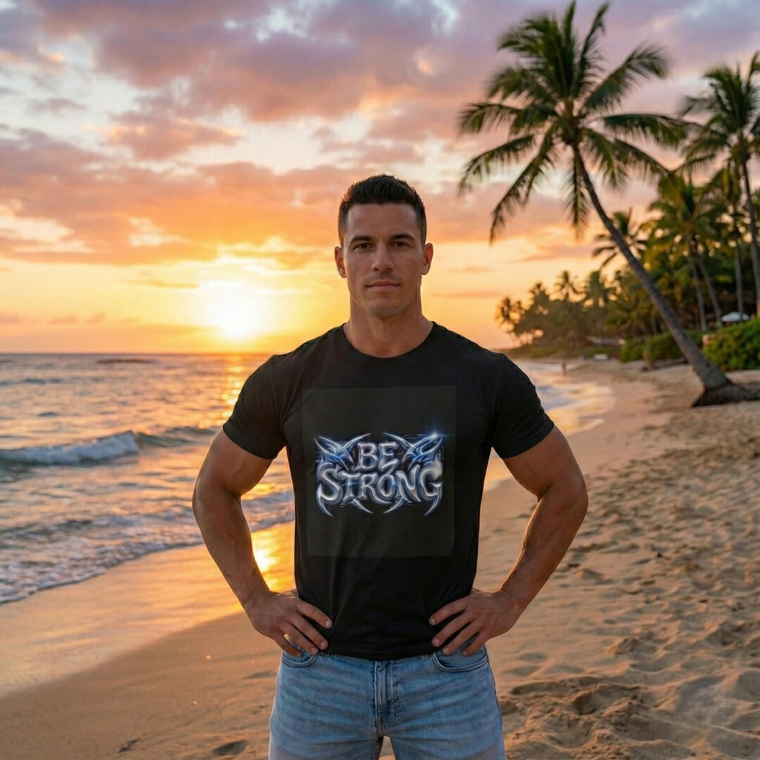 Be Strong Tribal Lettering T-shirt | Motivational Blue Graphic Tee - Etsy