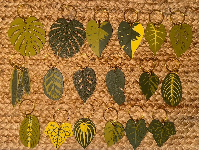 Plant Leaf Keychains - Etsy