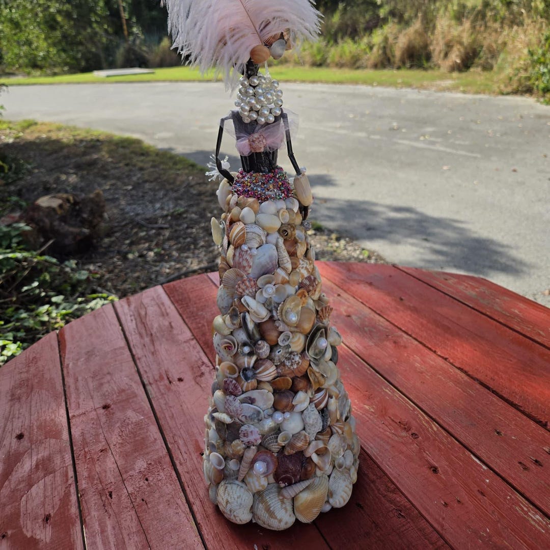Seashell Goddess Sculpture- Handmade Coastal Art-african Woman - Etsy