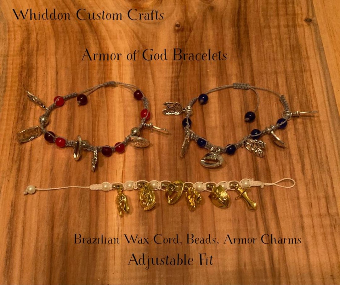 Handmade Armor of God Christian Bracelets With Charms – Adjustable ...