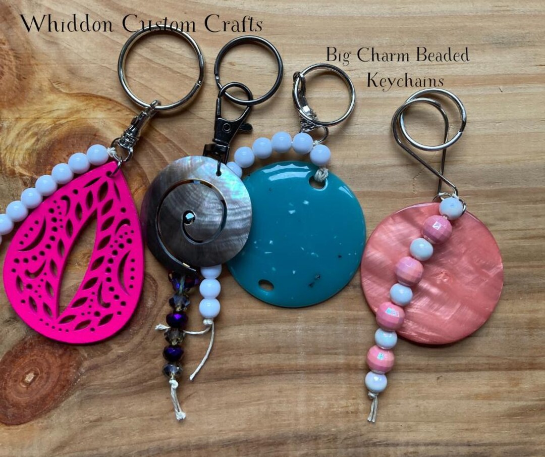Big Charm and Bead Keychains - Etsy