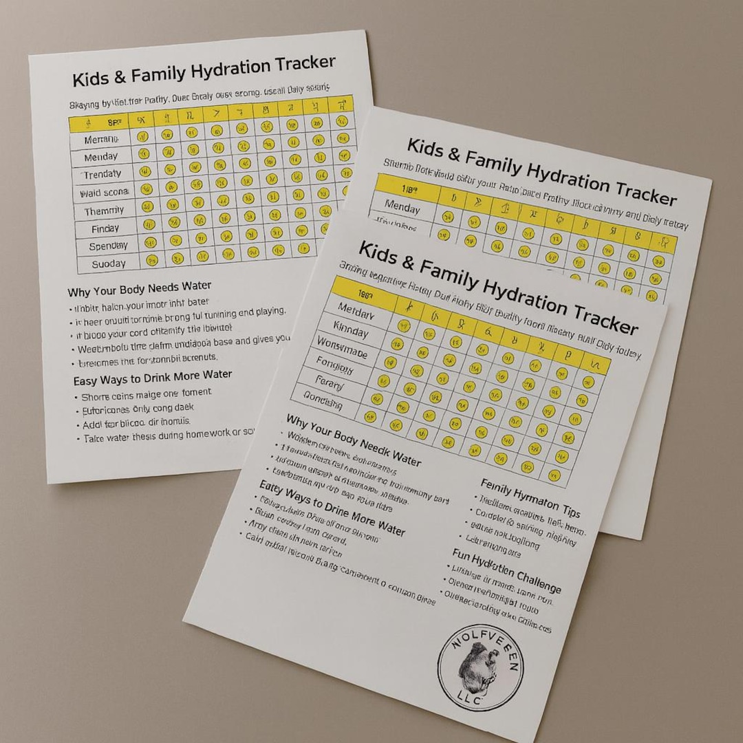Family Hydration Tracker Printable | Kids Smiley Chart (digital ...