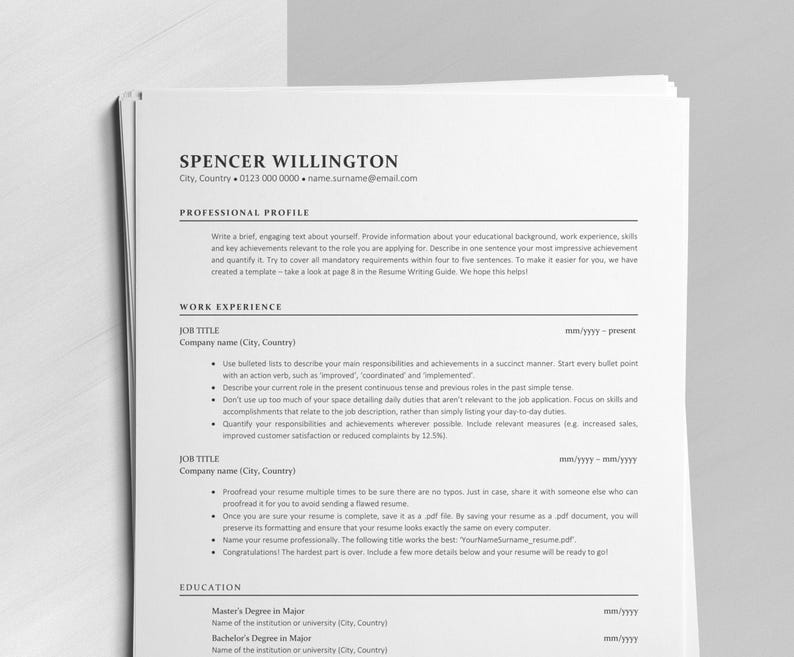 ATS Resume Templates Bundle | Word, Editable Job-specific Resumes - Etsy