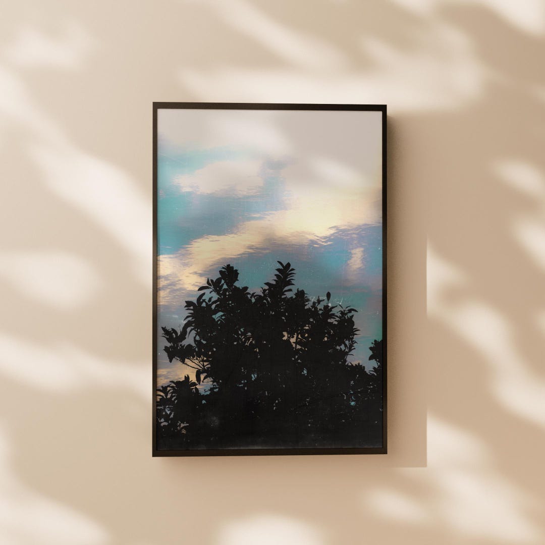 Sky & Tree Silhouette Art – Printable Wall Art, Moody Nature ...