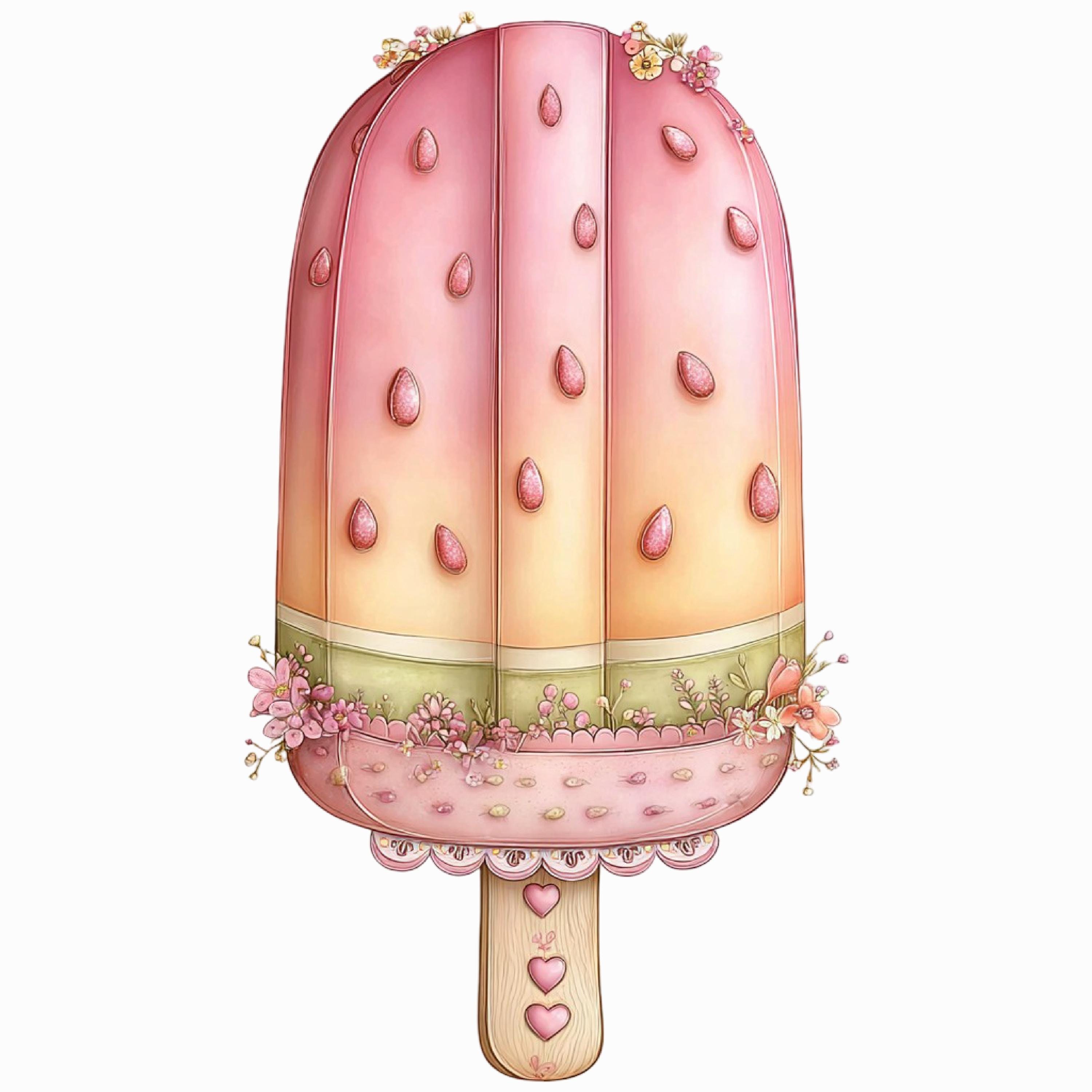 Summer Treats Ice Cream Clipart, Watercolor Dessert Bundle (digital ...