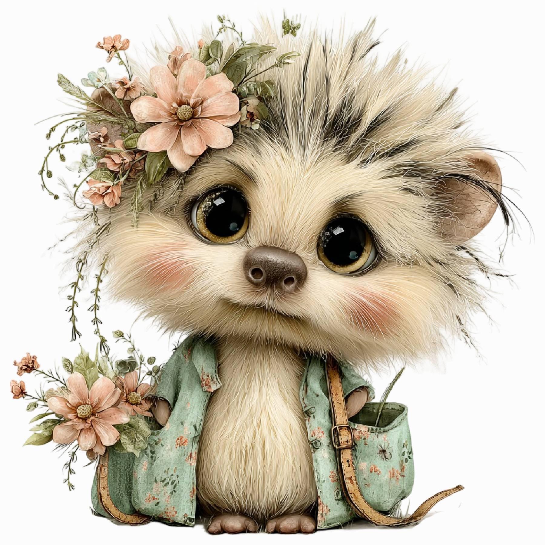 45 Summer Hedgehog Clipart - Whimsical Animal Png (instant Download PNG ...