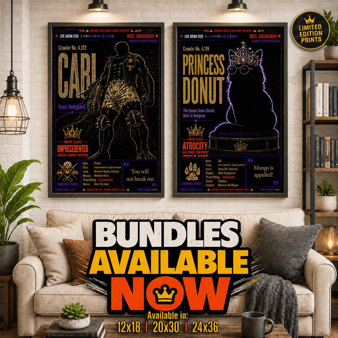 Dungeon Crawler Carl Poster | Carl or Princess Donut Wall Art ...