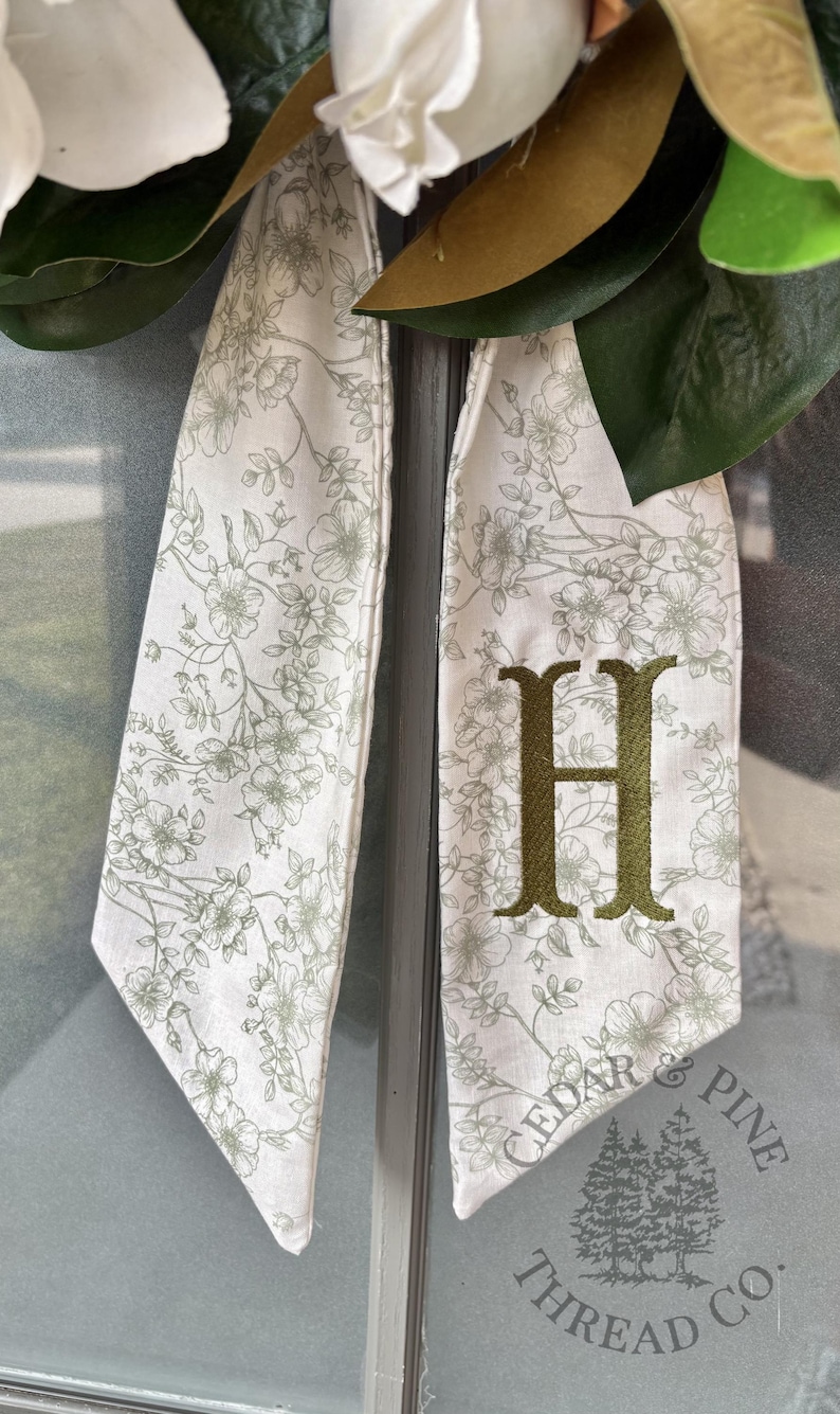 Spring Wreath Sash With Custom Monogram | Personalized Summer Front ...