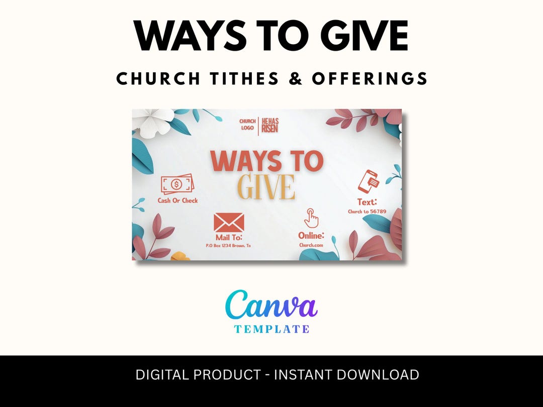Church Easter Ways to Give Flyer, Editable Canva Template (digital ...