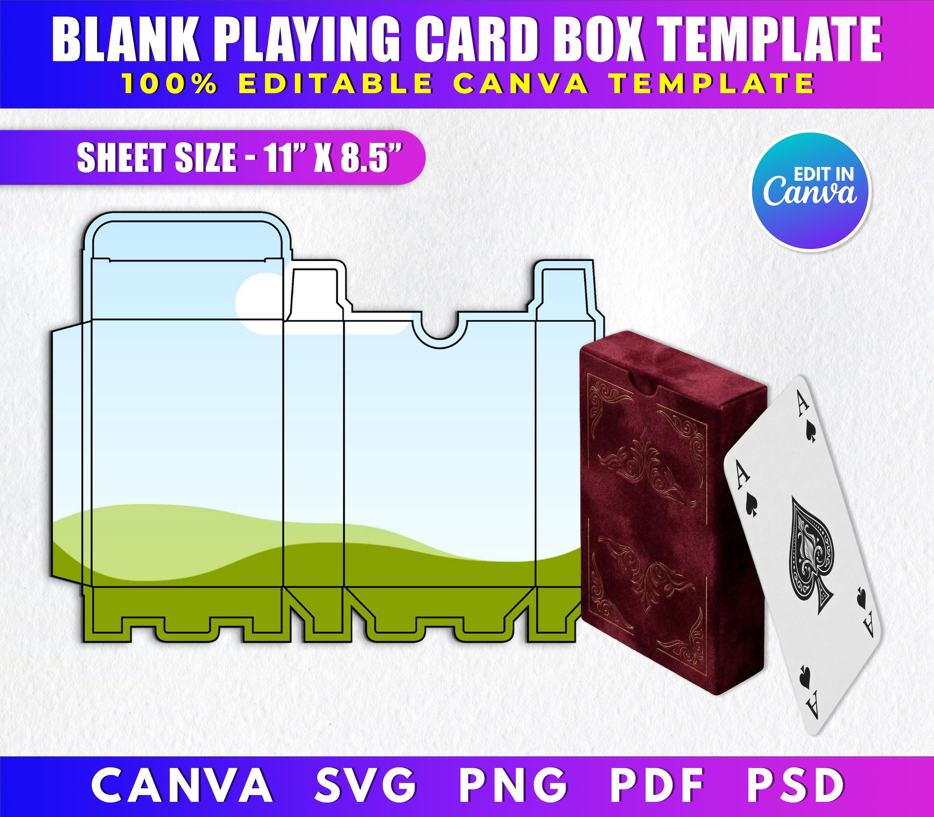 Blank Playing Card Box Template SVG | Poker & Trading Card Box Cut ...