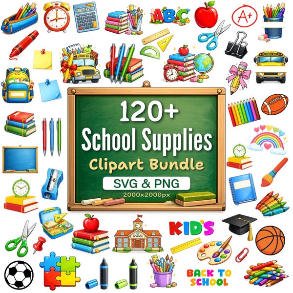 Back to School Bash Clipart - Etsy