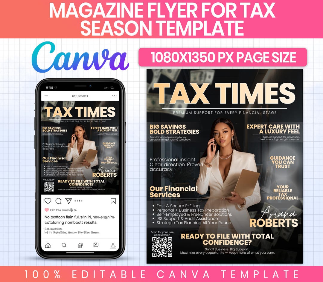 Tax Season Flyer, Modern Tax Prep Marketing, Accountant Flyer, Refund ...