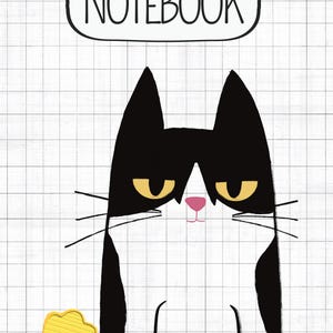 Notebook Cover Design | Cat Printable Cover | Digital Journal Front ...