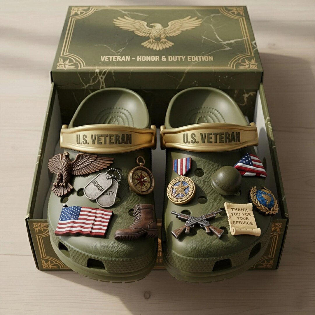US Veteran Clog Charms Set, Military Flag Medal Shoe Jibbitz, Patriotic ...