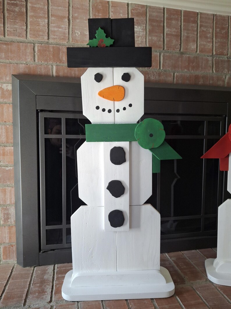 Handcrafted Cedar Snowman - Rustic Holiday Decor - Etsy