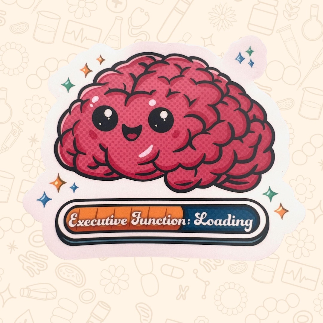 Executive Function Loading Sticker | ADHD Brain Vinyl Sticker ...