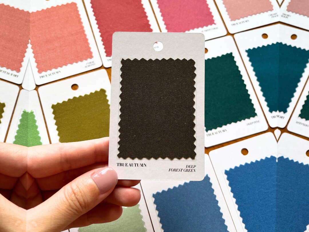 Seasonal Color Fabric Swatch Cards • 35 Cloth Swatches With Names ...