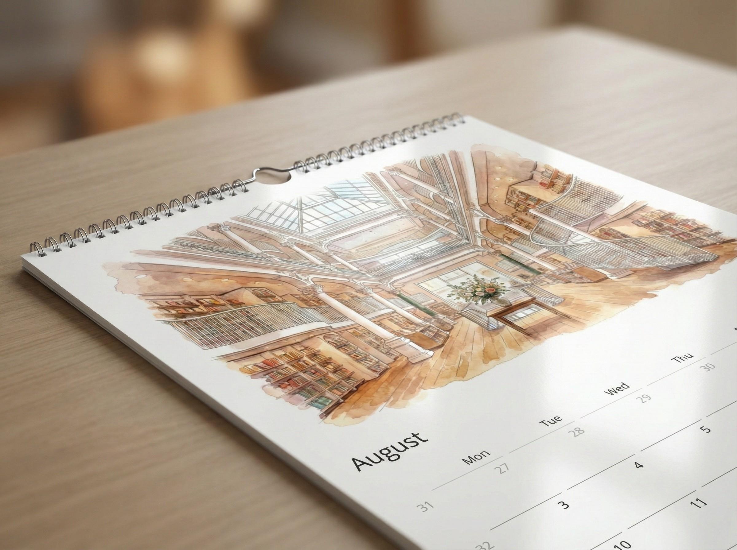 2026 Fine Art Library Wall Calendar • Free Shipping • Watercolor ...