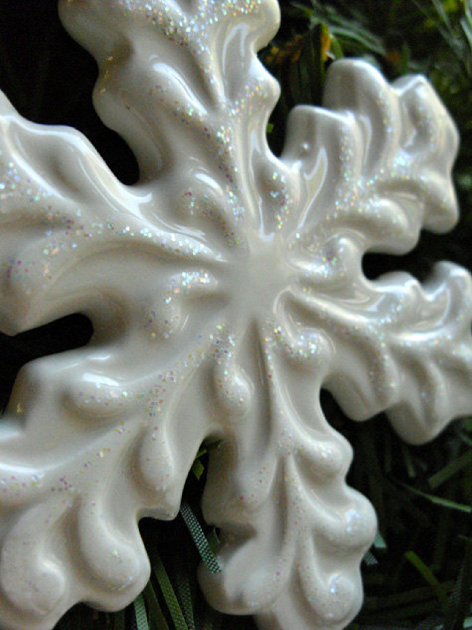 Ceramic Snowflake Ornament Christmas Snowflake Decor Winter - Etsy