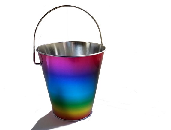 Rainbow Bucket Rainbow Pail Metal Bucket Metal Pail - Etsy Finland