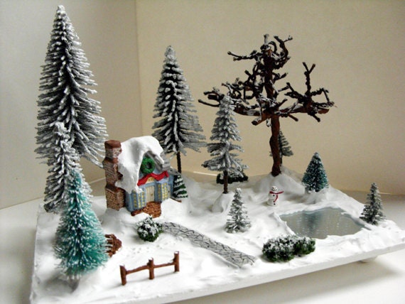Miniature Christmas Village Scene - Miniature Christmas Vignette ...