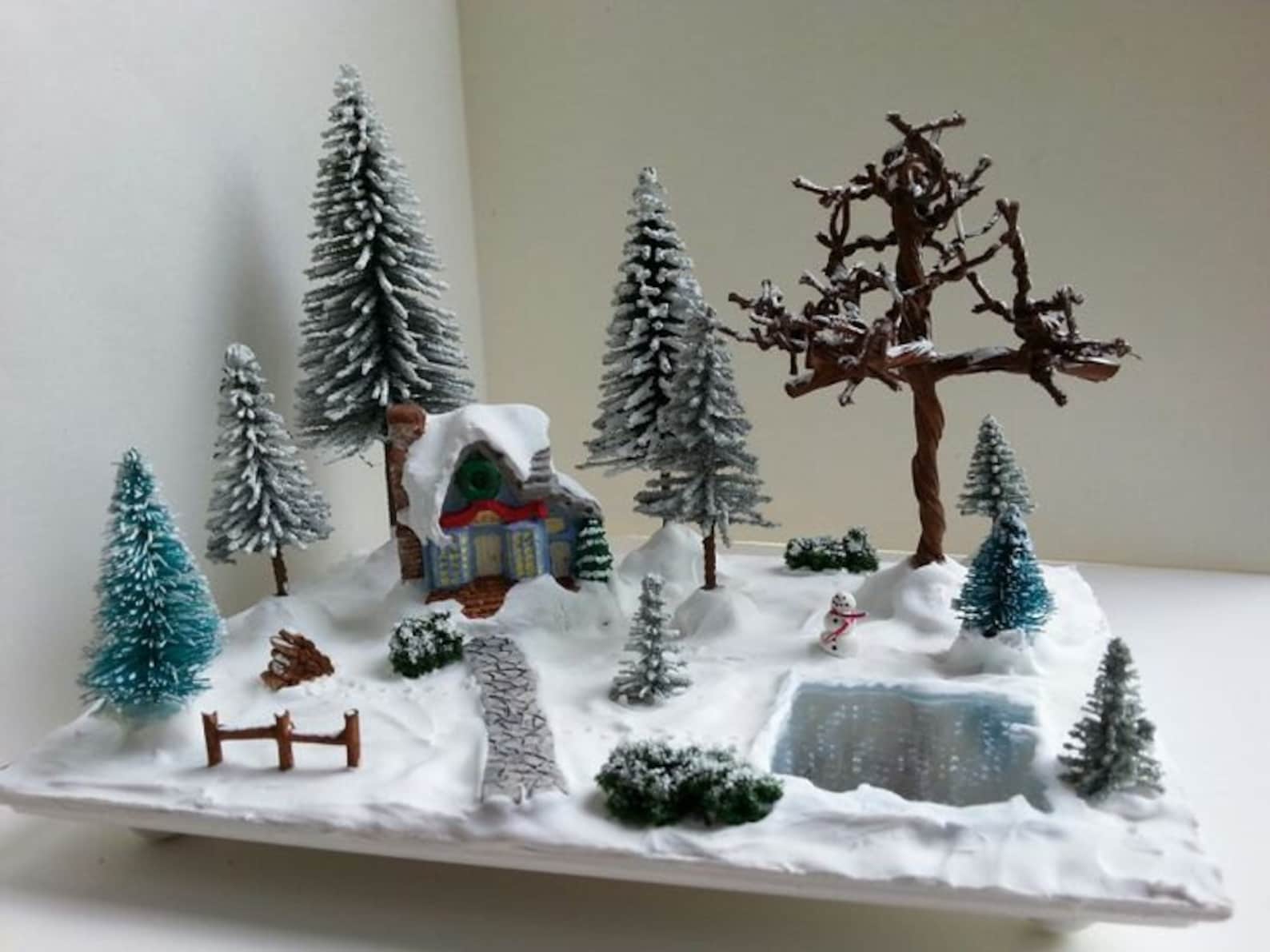 Miniature Christmas Village Scene Miniature Christmas - Etsy