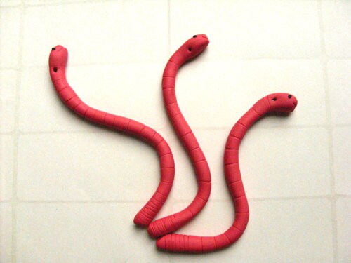 Pink Worms Ornament, Earthworms, Nightcrawler, Fisherman Gift, Gardener ...