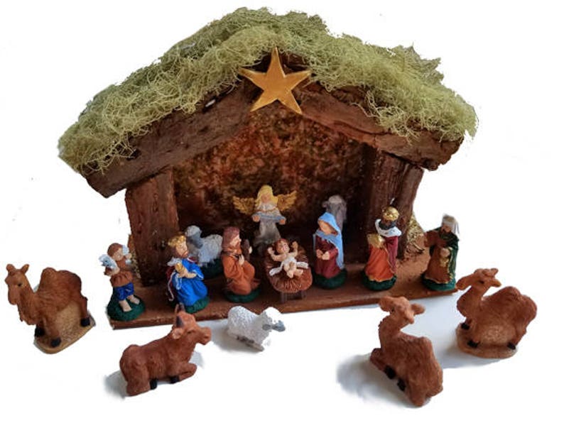 Miniature Nativity Stable Wood Nativity Manger Nativity - Etsy