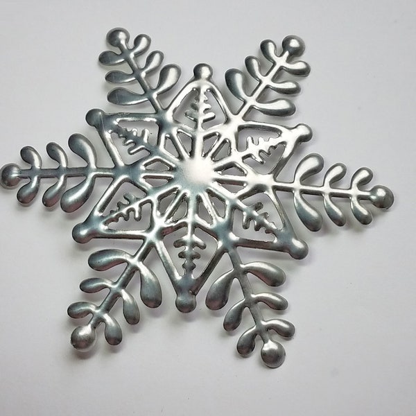Silver Snowflake Ornament - Etsy