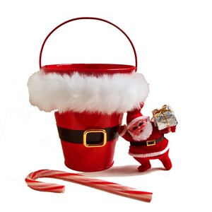 Santa Bucket, Santa Pail, Santa Christmas Decoration, Santa Claus ...