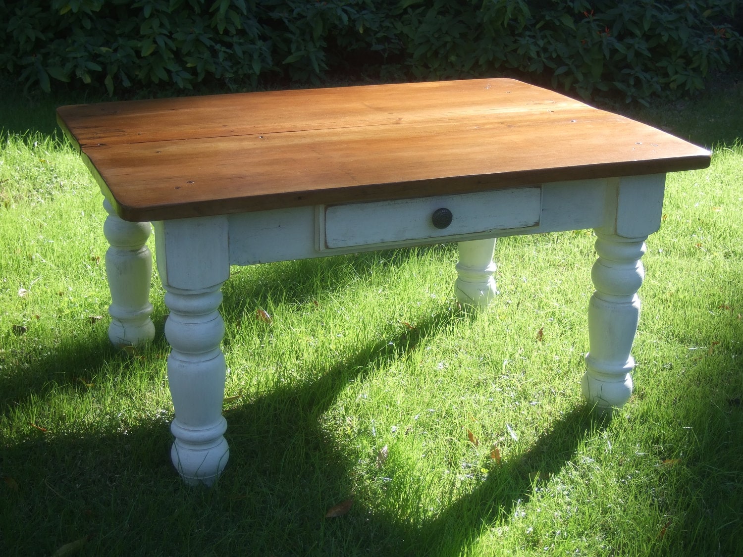 The Petite Farmhouse Coffee Table With Drawer Handmade With | Etsy