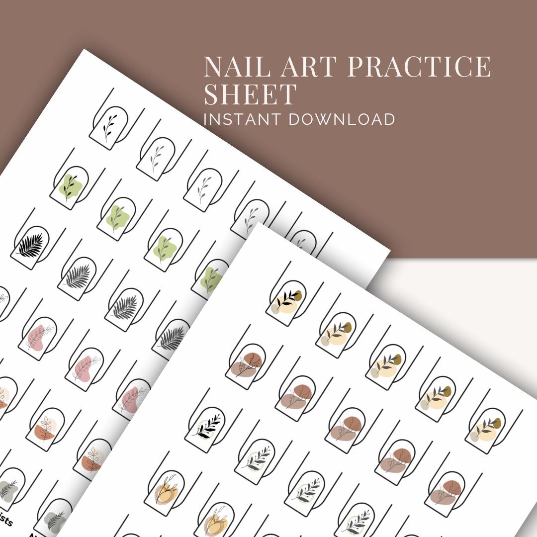 Nail Art Practice Sheets | Training Cards for Nail Artists | Printable ...