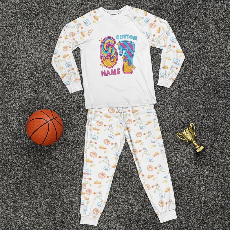 Custom Basketball Pajamas, Neon Six Seven Ice Cream Design ...