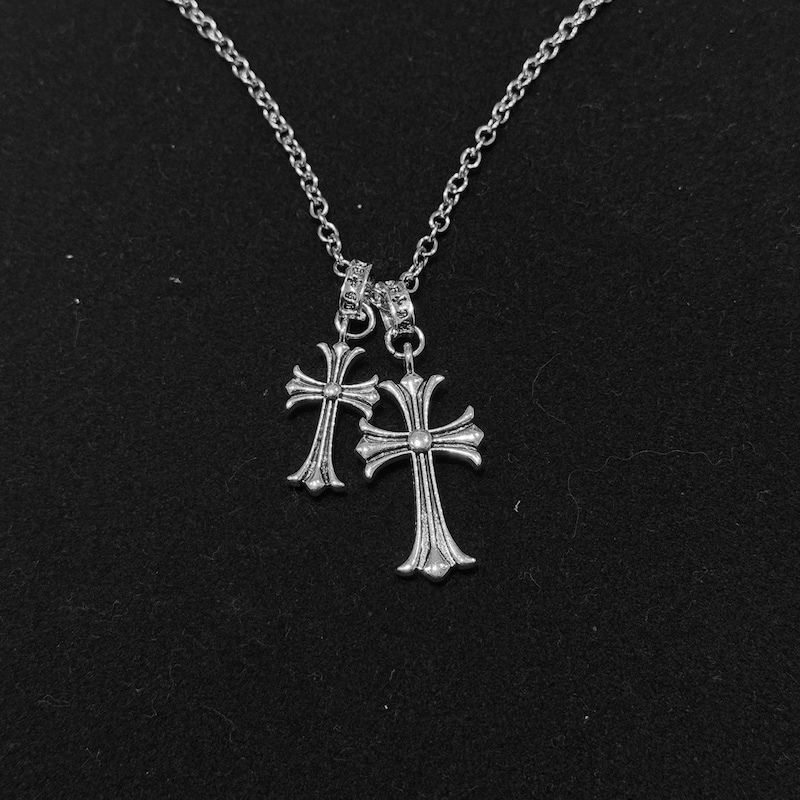 Double Cross Necklace - Etsy