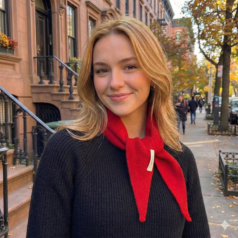 Red Bandana Knit Scarf - Etsy